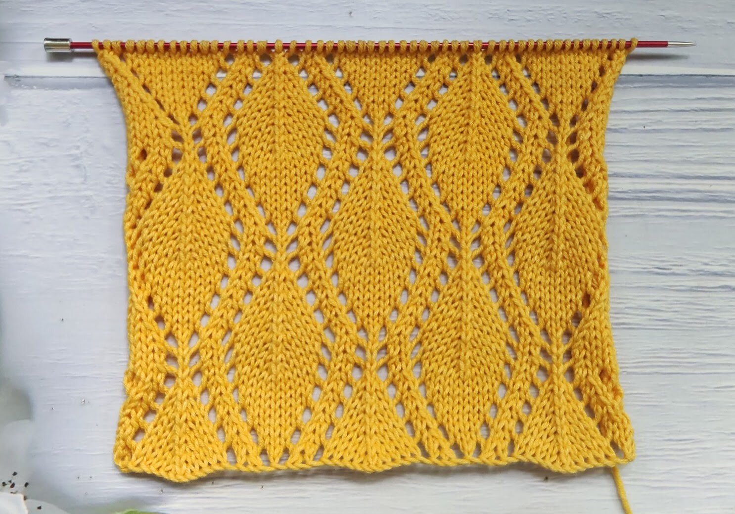 Lace Leaf Stitch Knitting Pattern #171 - Free Knitting Patterns