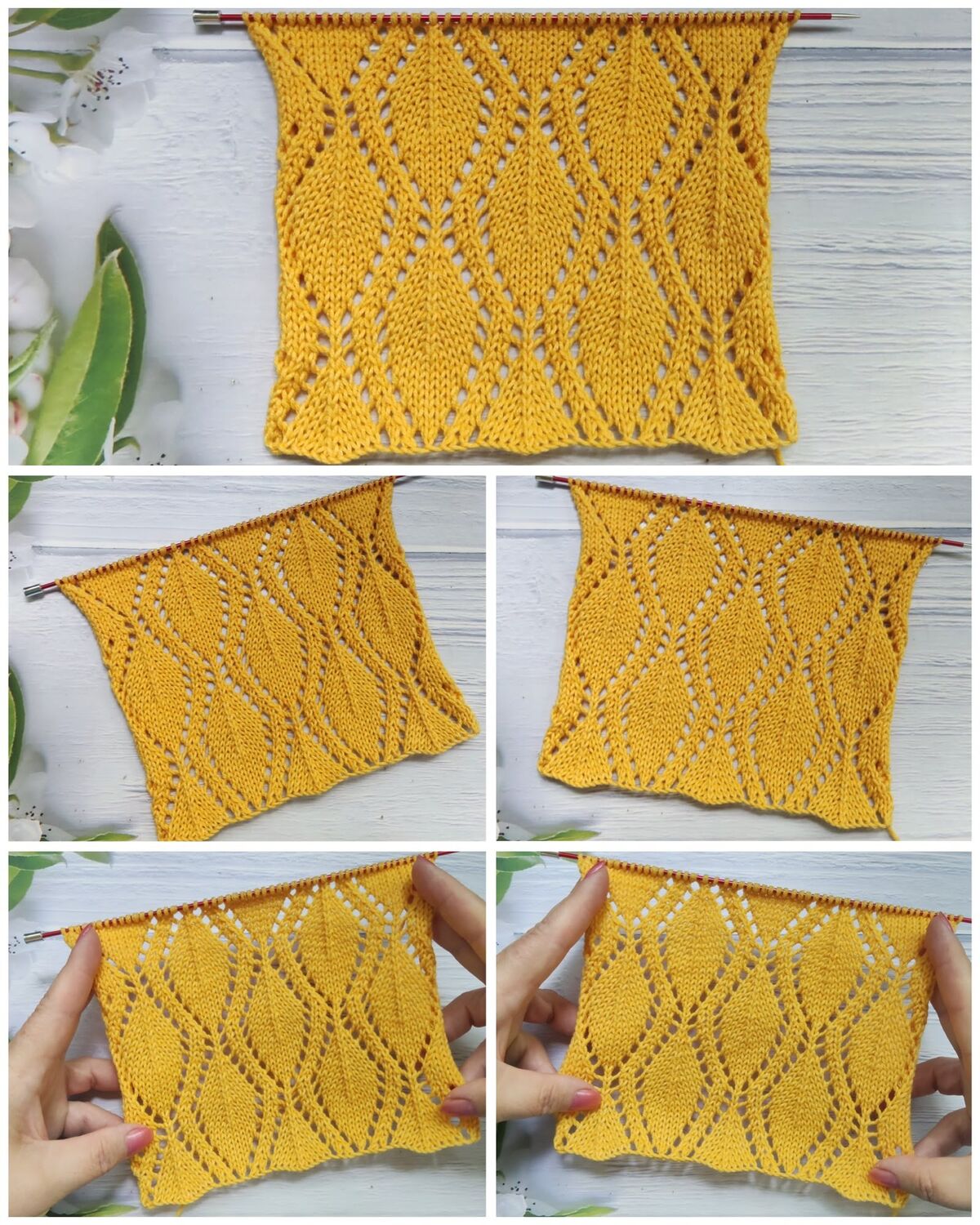 Lace Leaf Stitch Knitting Pattern #171 - Free Knitting Patterns